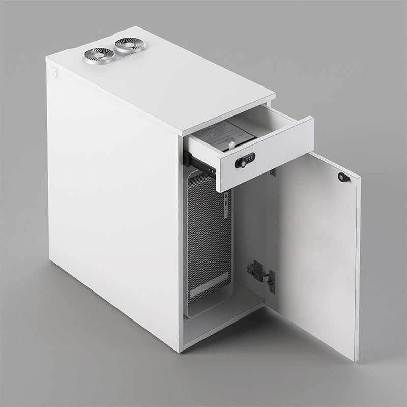 Wooden computer cabinet with lock – unifo