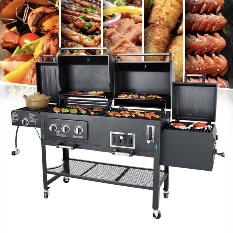 Multi functional charcoal and gas dual-purpose barbecue grill – unifo