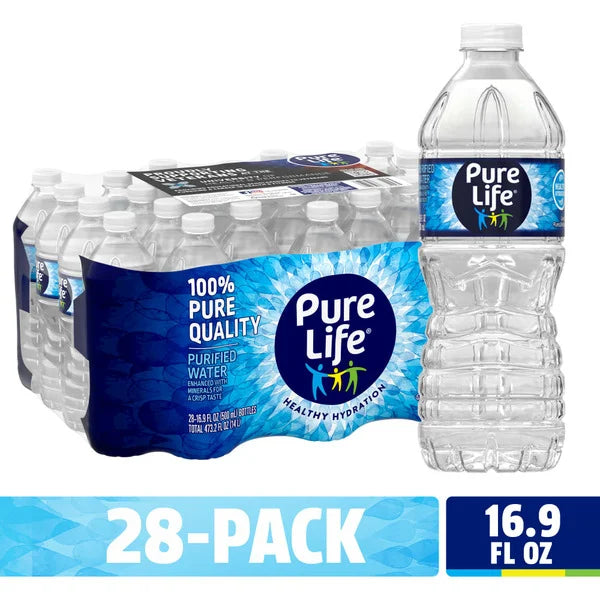PURE LIFE Purified Water 28 x 16.9 fl oz (Limit 1 pack per order) – unifo